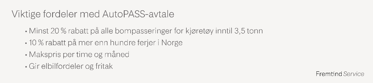 Gjør endringer i AutoPASS-avtalen fra 1. november - Indre24
